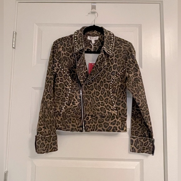 Rampage | Jackets & Coats | Rampage Denim Cheetah Studded Jacket | Poshmark